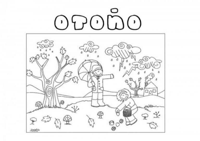 Hermoso paisaje de otoño para dibujar niños 2022